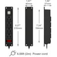 HdcTek Mountable Power Strip with Multiple Extension, USB Ports ...