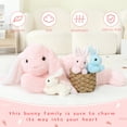 MorisMos 24" Pink Bunny Stuffed Animal Mommy Rabbit and 3 Baby Plush ...