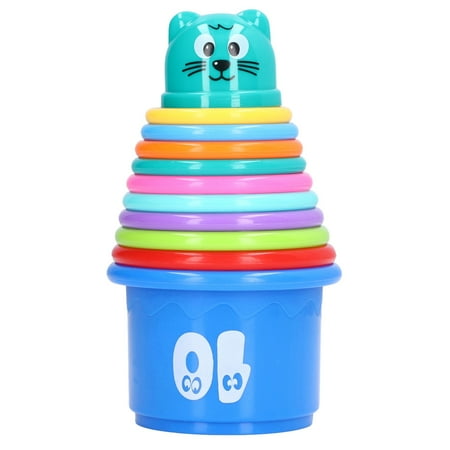 Baby Bath Stacking Toy, Numbers Fruits Learning Stacking Cup Bathing ...