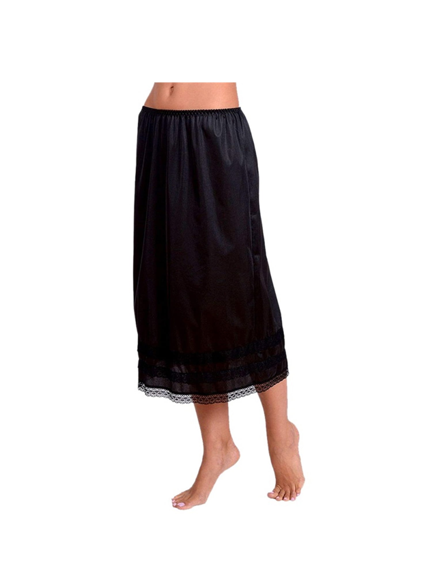 Women Lingerie Slips Satin Snip-it Half Slip Lace Underskirt Long ...