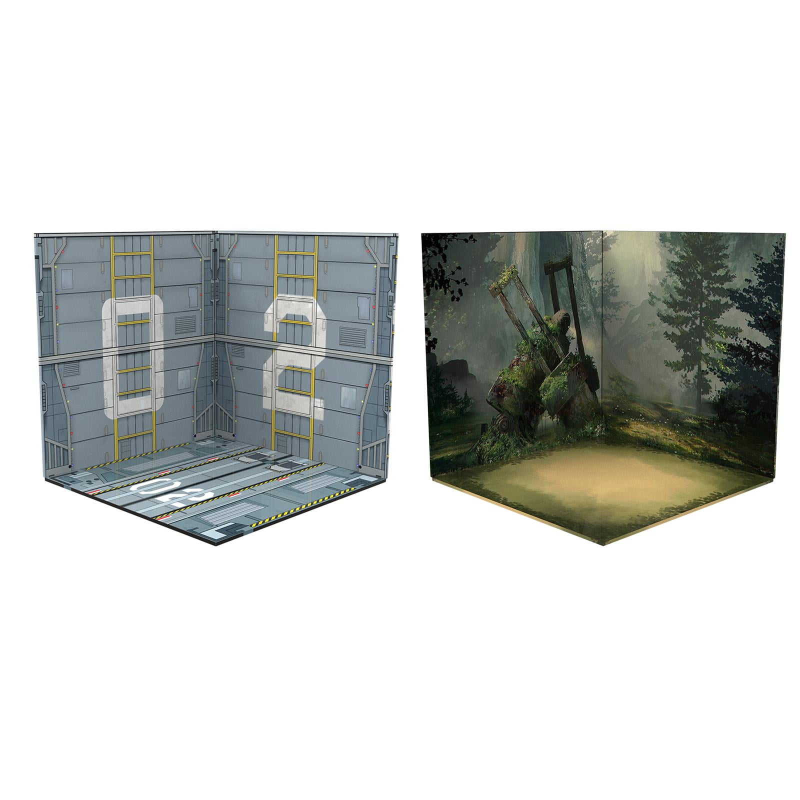 2pcs 1/12 Backdrop Display Collection Background Diorama - Walmart.com