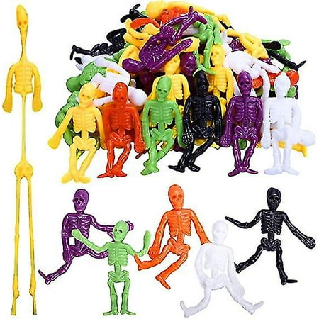 50 Pieces Stretchy Skeletons Toys,4 Glitter Colors Stretchable ...