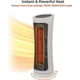 Comfort Zone 750/1,500-Watt Oscillating Digital Tower Heater with ...