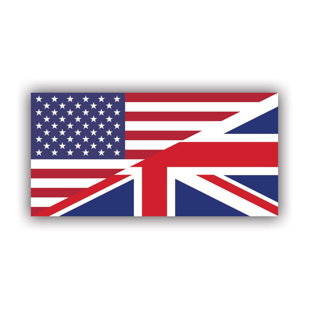 Friendship Flag USA UK Sticker Decal - Self Adhesive Vinyl ...