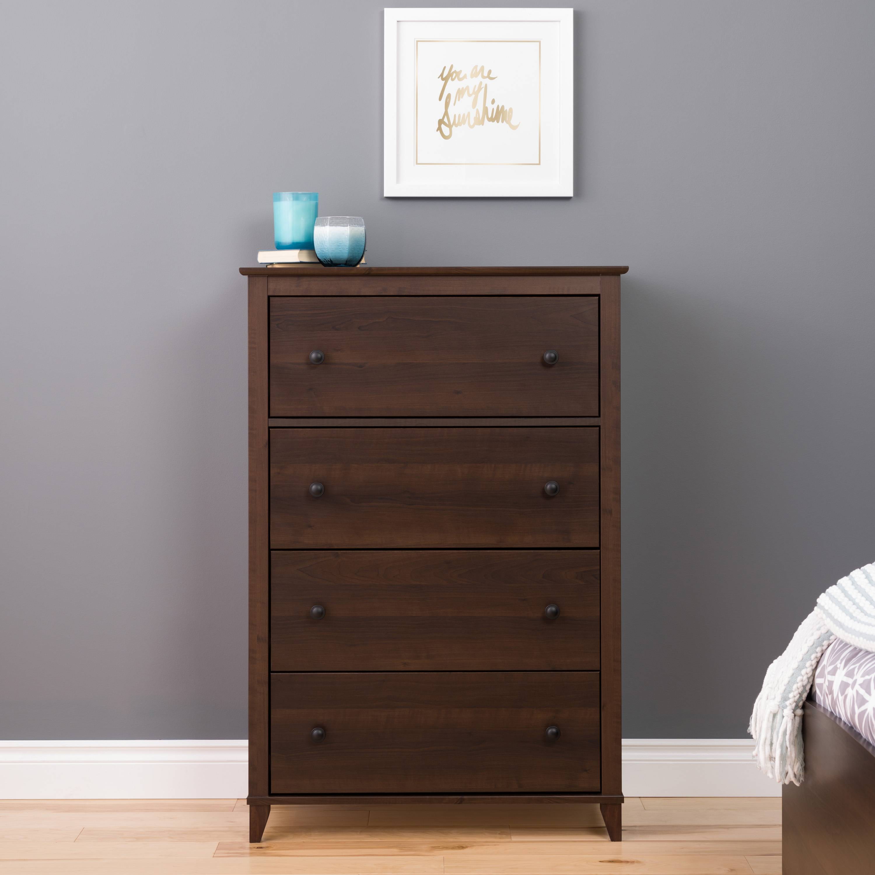 Prepac Yaletown Modern 4-Drawer Vertical Chest, Espresso - Walmart.com