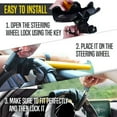 1Pc Durable Car Steering Wheel Lock T Shape High Safety Anti-Theft Lock ...
