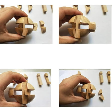 Puzzle Magic Ball Brain Teasers Toy Intelligence Game Handmade Wooden ...