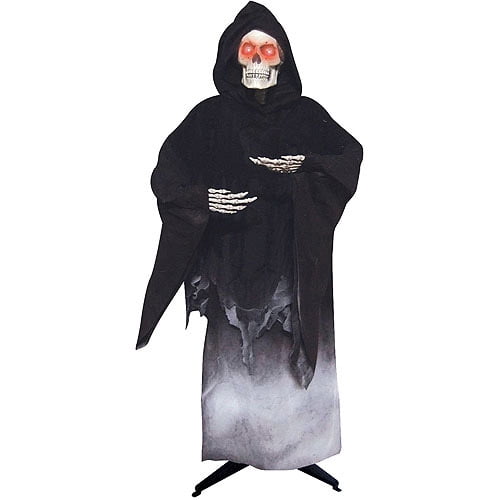 7' Tall Life-Size Lighted Standing Black Reaper - Walmart.com