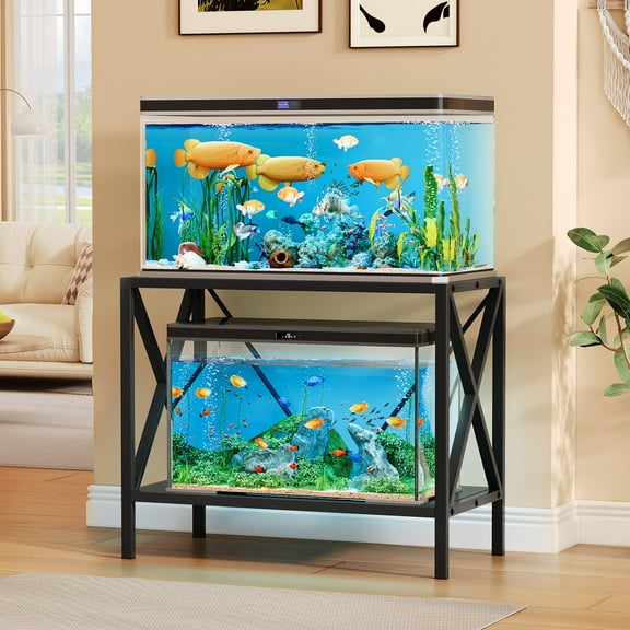 ModFusion 10-20-37 Gallon Fish Tank Stand with Power Outlets, 3-Tier ...