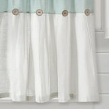 Lush Decor Linen Button Kitchen Tiers - Blue/White - 29 x 24 - Walmart.com