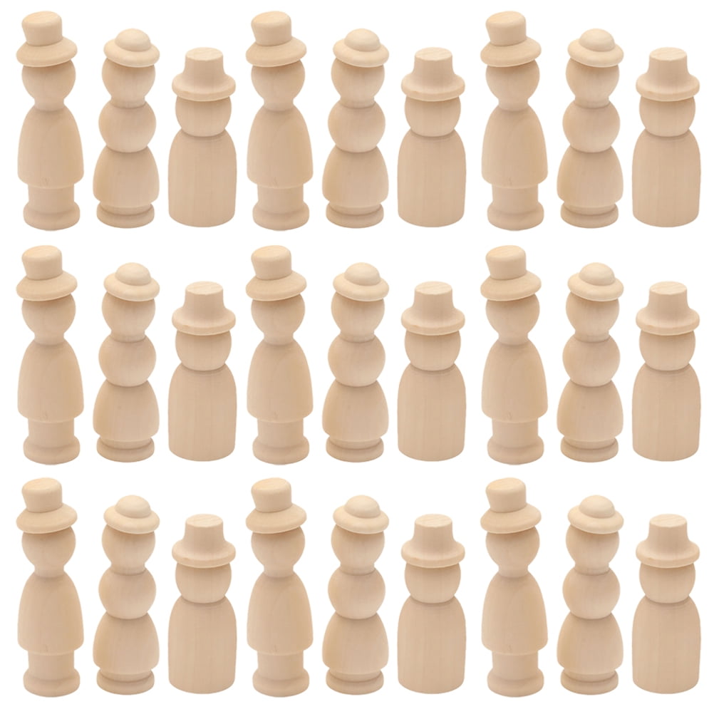 30 Pcs DIY Dolls Pegs Wooden Figure Doll Pegs Children Graffiti ...
