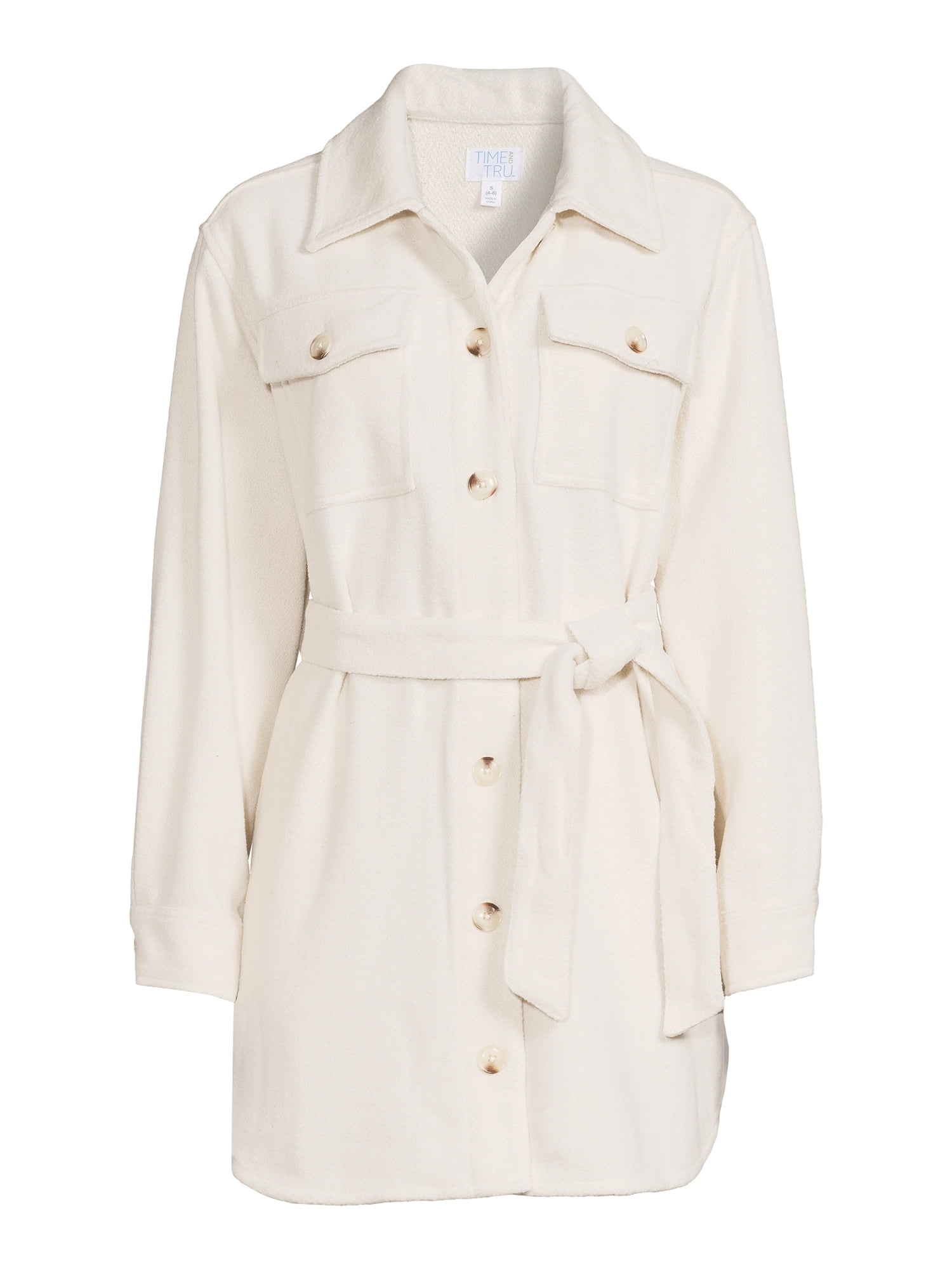 Buy Time and Tru Women’s Belted Shacket Coat Online at Lowest Price in ...