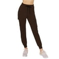 ALWAYS Women's Super Soft High-Waisted Cargo Jogger Pants Brown 2XL ...