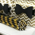 100 Black and Gold Foil Stripe and Solid Paper Straws - Walmart.com