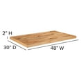 Emma + Oliver 30" x 48" Rectangle Butcher Block Style Table Top ...