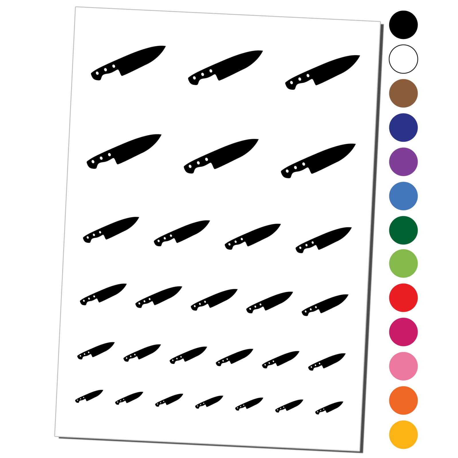 Chef Knife for Cooking Water Resistant Temporary Tattoo Set Fake Body ...