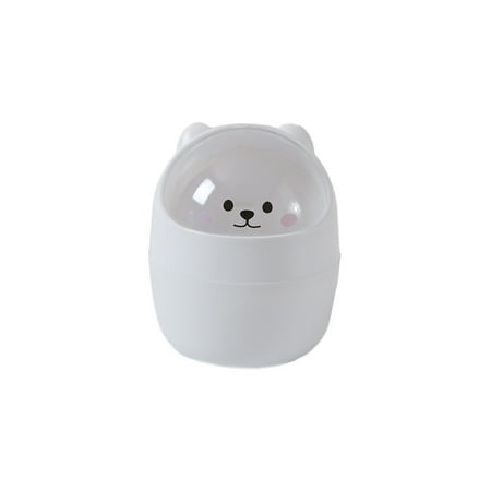 TILIYHELLO Desktop Mini Trash Bin Cute Mini Trash Can with Lid ...