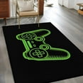 Green Game Controller 3'x5' Washable Rug, Modern Art Gaming Handheld ...