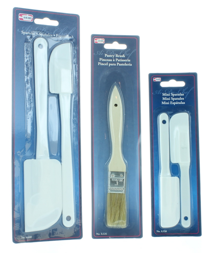 Baking Combo Set Pastry Brush 2pk Standard & 2pk Mini Plastic Spatula ...