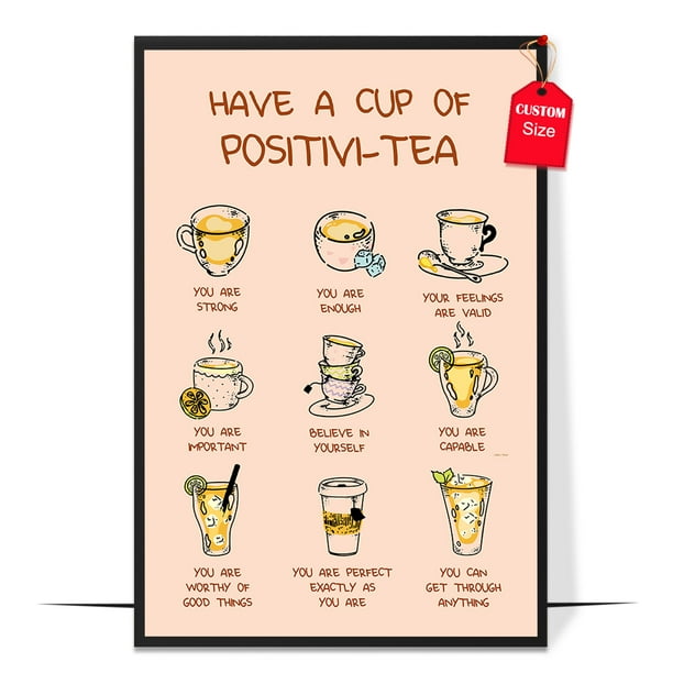 LOLUIS Positivi-tea Poster, Mental Health Poster for Classroom School ...