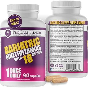 ProCare Health "1 per Day!" Bariatric Multivitamin Capsule with 18mg Iron Size: 30 Day Supply ...