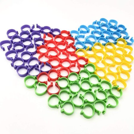 20mm Chicken Leg Bands with 5 Colors Mixed Clip-on Leg Ring Foot Ring ...