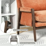 Accent Chair with Wood Frame, Velvet Living Room Chairs with Armrest ...