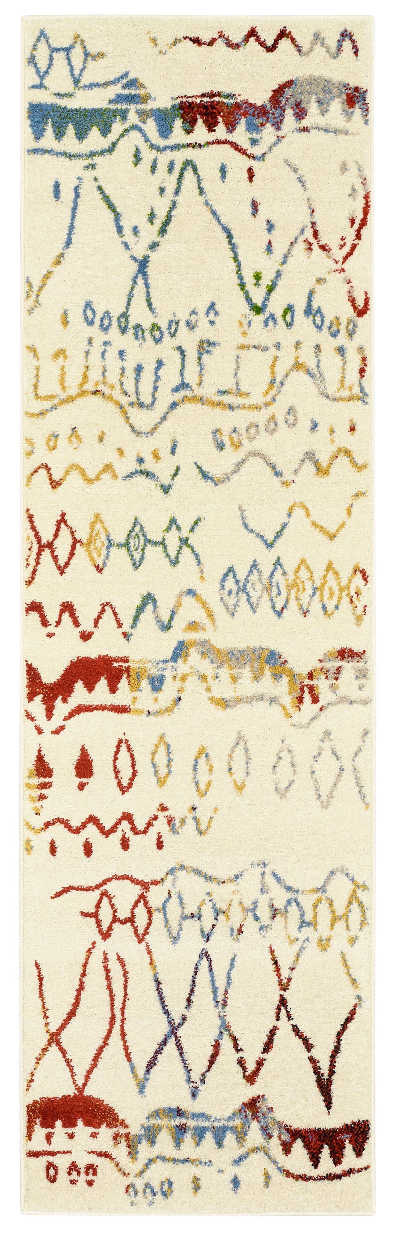 Lr Home Matrix Abstract 2 x 8 Cream & Multi-color Indoor Runner Rug ...