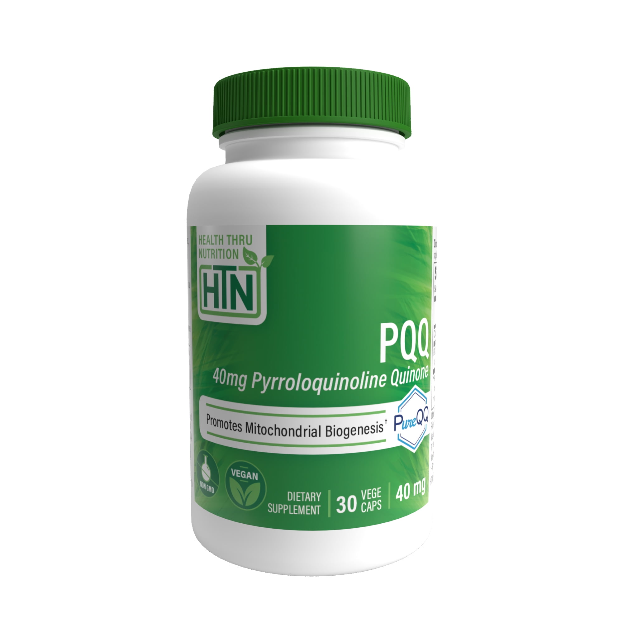 PQQ 40mg (as PureQQ™) 30 Vegecaps (Non-GMO) by Health Thru Nutrition ...