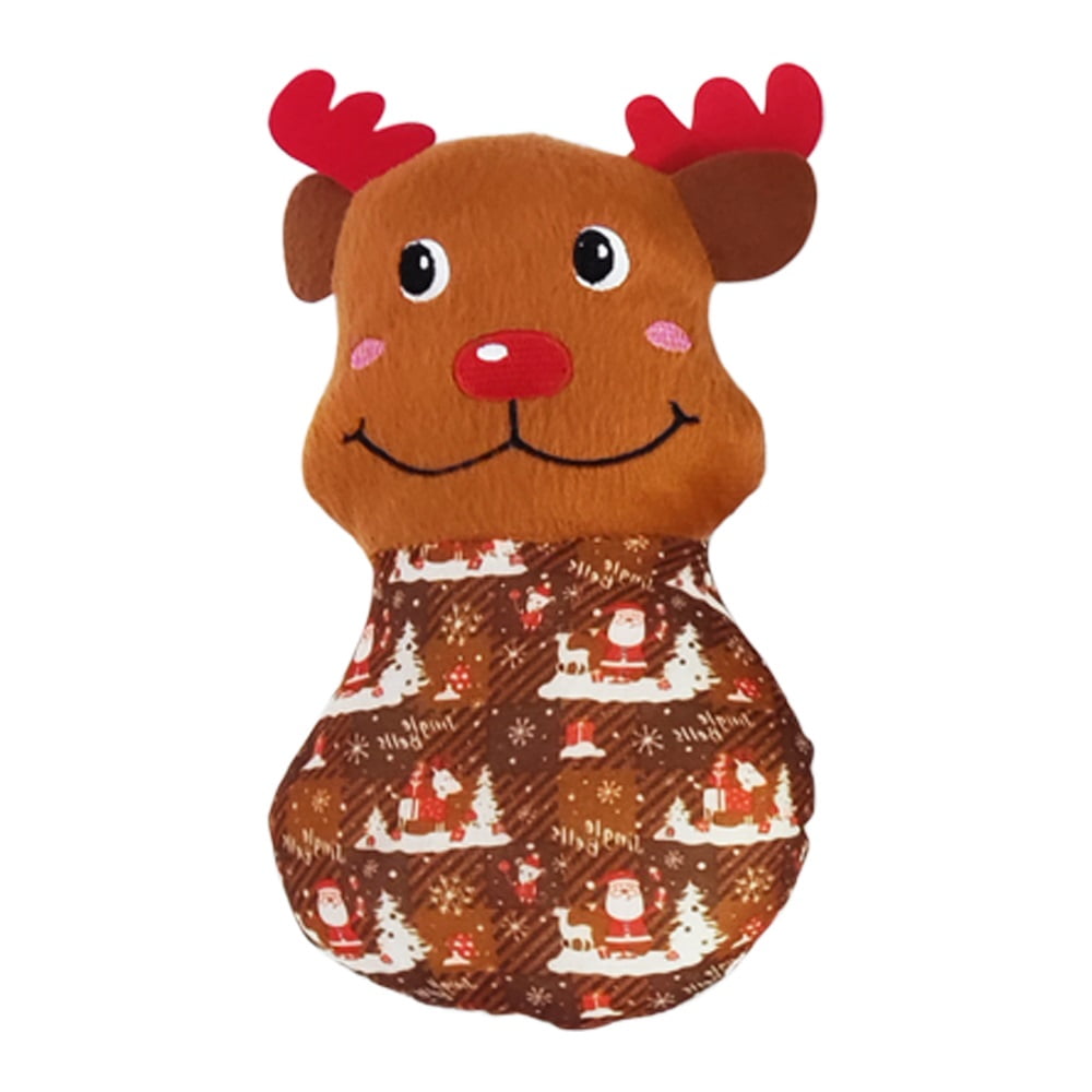 Vibrant Life Holiday 8 Piece Large Dog Toy Stocking Gift Set, Brown
