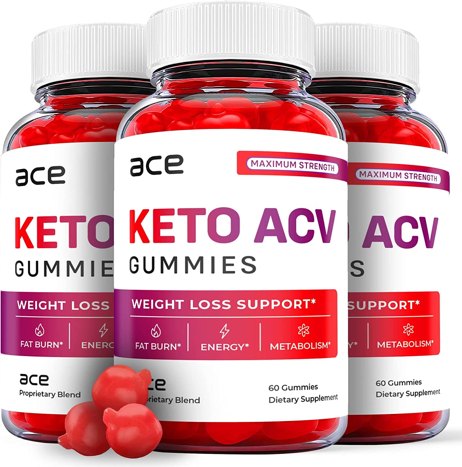 (3 Pack) Ace Keto ACV Gummies - Dietary Supplement for Weight ...