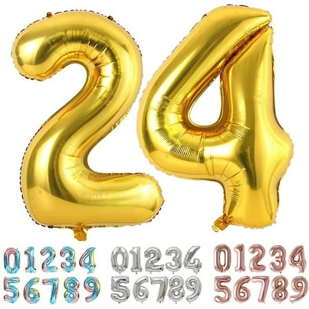Golden Balloon Numbers Huge Foil Balloon Number Birthday Decoration ...