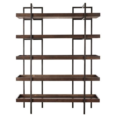 RealRooms Chester 5 Shelf Open Bookcase, Stained Brown - Walmart.com