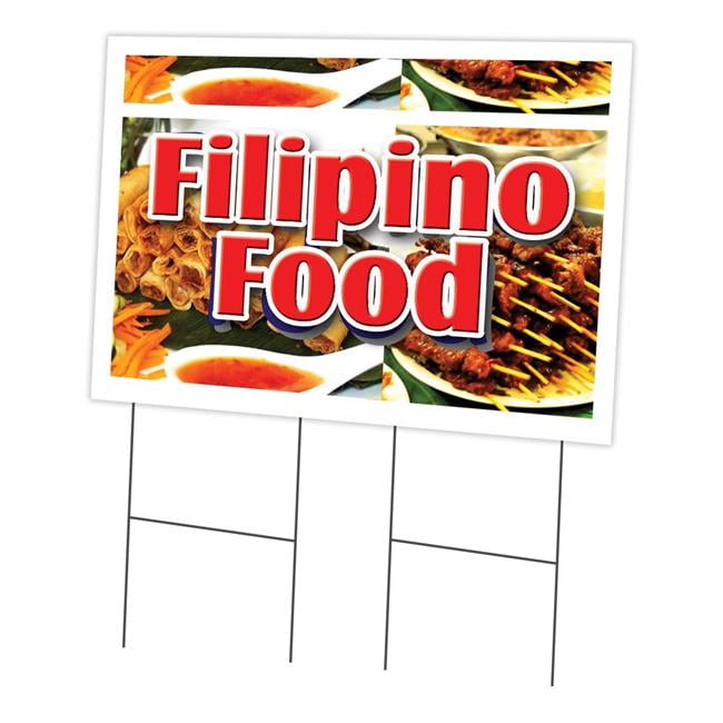 SignMission C-2436-DS-Filipino Food 24 x 36 in. Yard Sign & Stake ...
