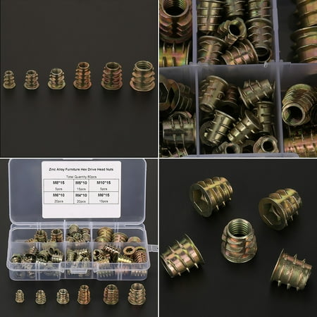 Threaded Furniture Insert Nuts Set M4/M5/M6/M8/M10 Screw-in Nut Insert ...