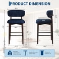 Memoryfield Upholstered Bar Stools Set of 2, Counter Height Barstools ...