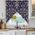 Baroque Floral Swag Curtain Valance for Window 2 Panels Abstract Floral ...