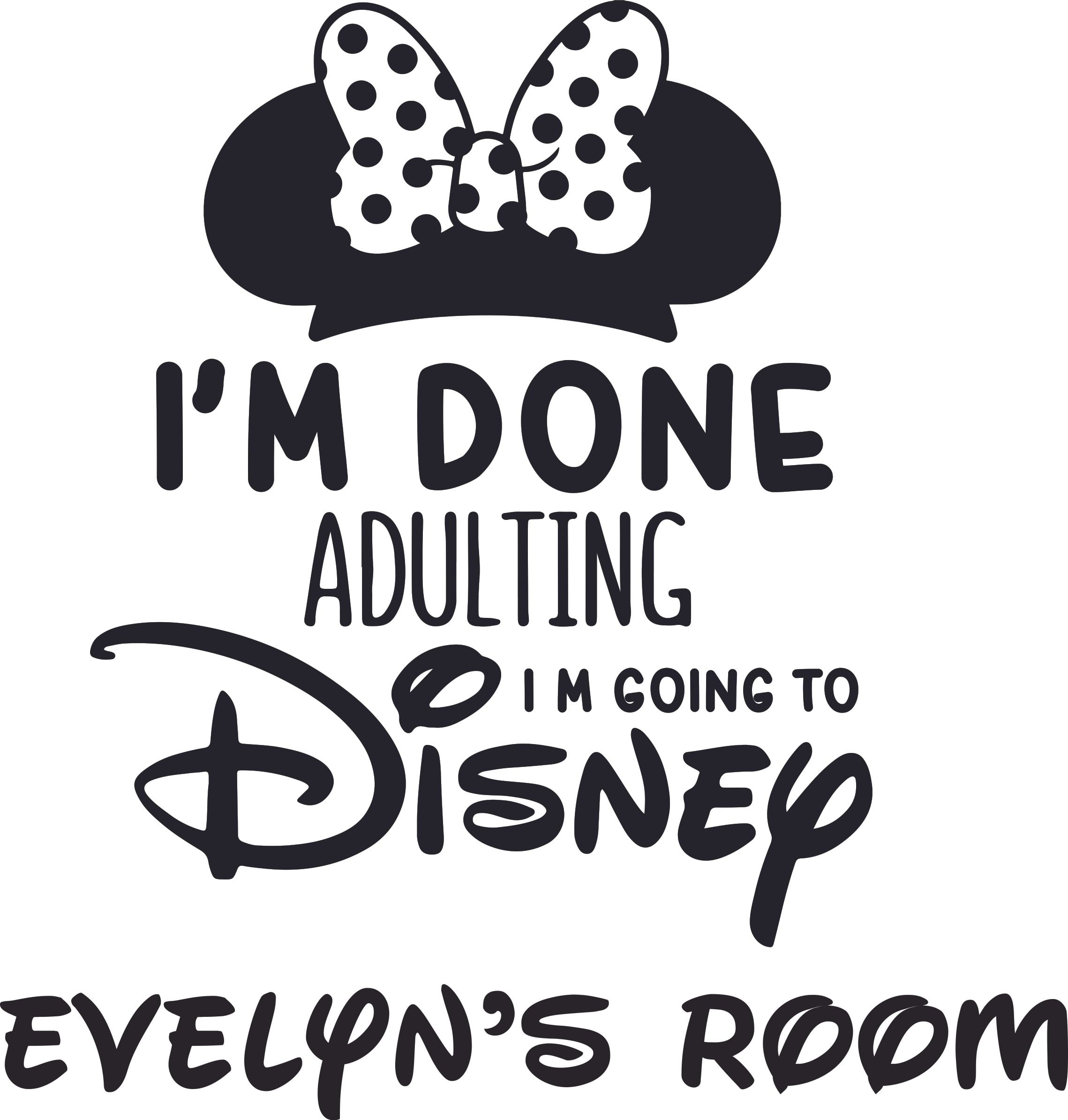 I'm Done Adulting Logo Cartoon Character Vinyl Customized Name Decal ...