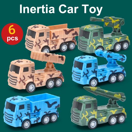Aofa 6Pcs Inertia Car Toy Push to Slide Hand-on Ability Smooth Surface ...