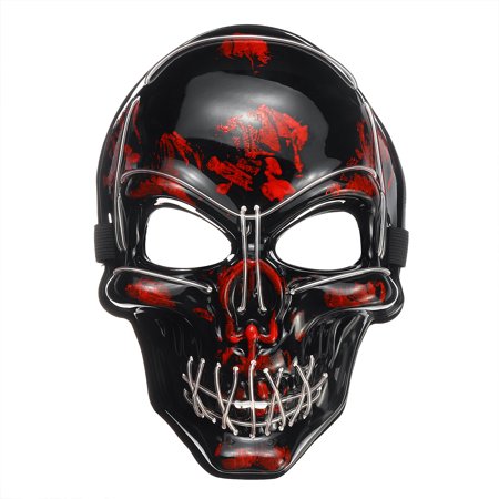 Skeleton Mask EL Wire Light Up Skull Mask for Halloween Costume ...