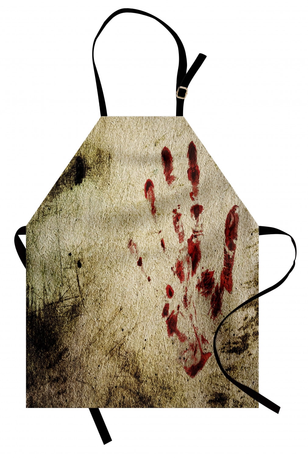 Horror House Apron Grunge Dirty Wall with Bloody Hand Print Murky Palm ...