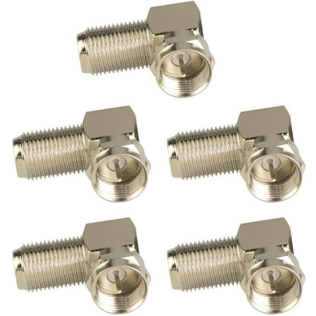 5-Pack Right Angle F-Type Coaxial RG6 Adapter | Walmart Canada