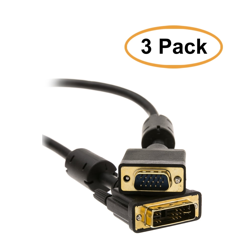 C&E DVI-A to VGA Cable (Analog), Black, DVI-A Male to HD15 Male, 2 ...
