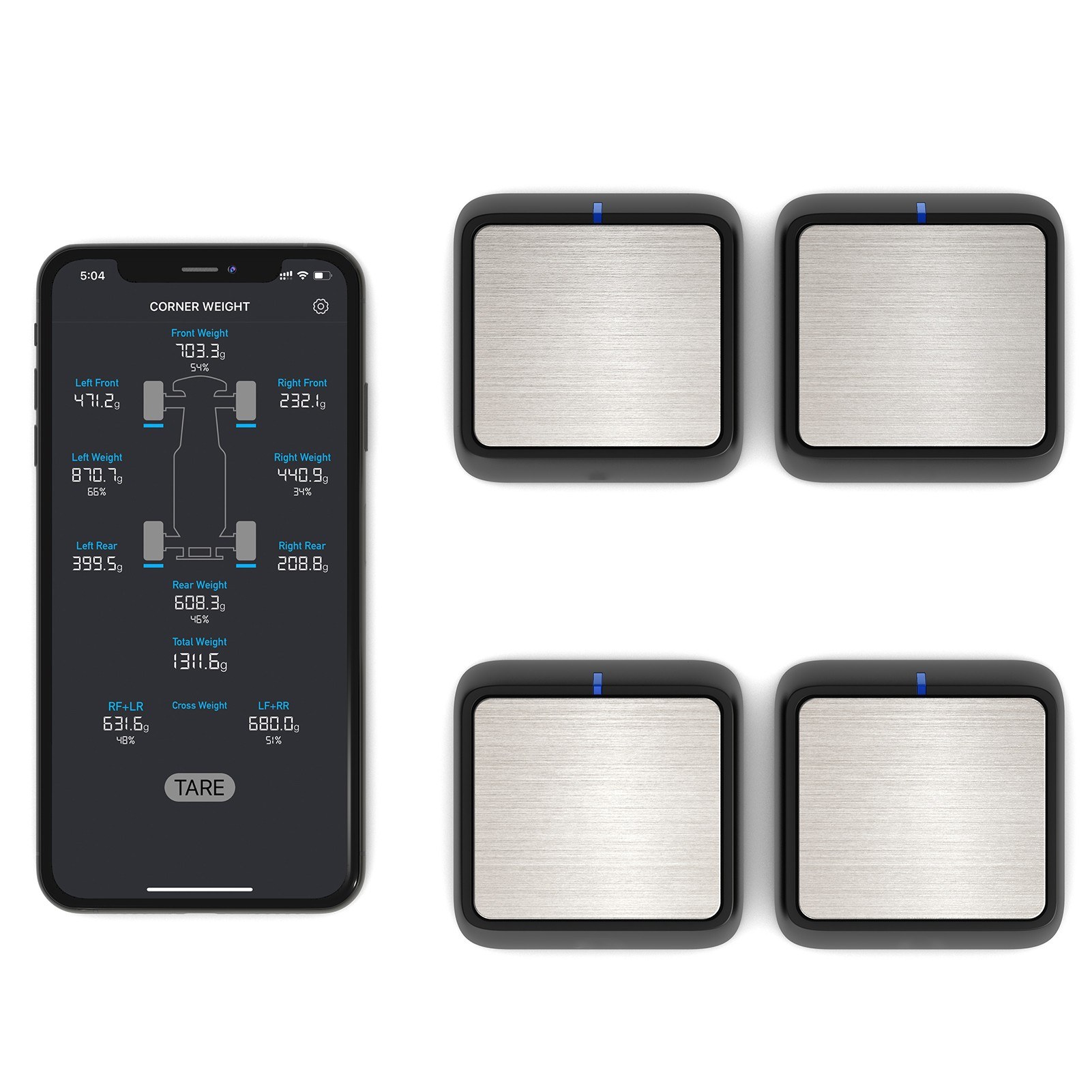 4 Scales RC Smart Corner Weight Scale System RC Car Balancing Scale 4-scales-rc-smart-corner-weight-scale-system-rc-car-balancing-scale