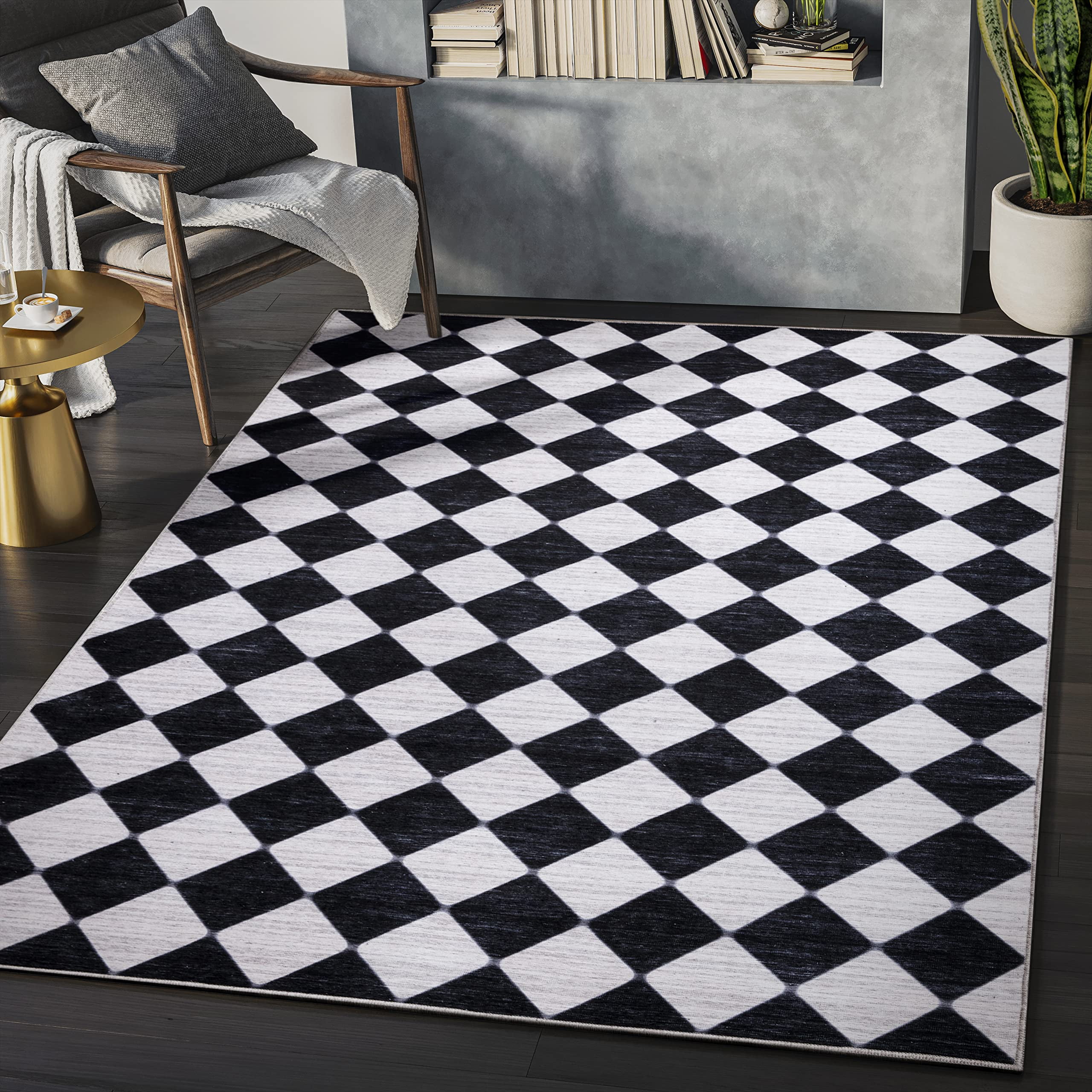 Black and white diamond rug store