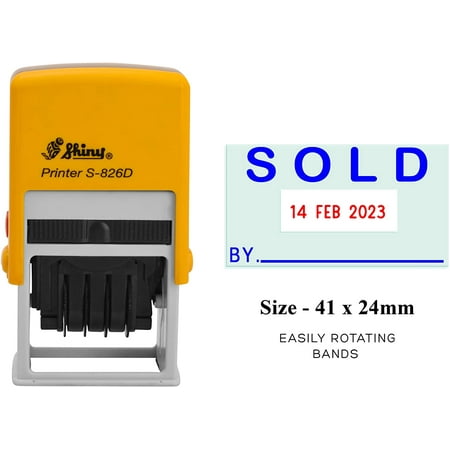 Sold with Date Shiny Printer S-826D Dater Self Inking Custom Text ...