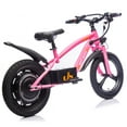 24V Ride On Electric Dirt Bike, 300W Motor Up to 12.43MPH, 16inches Wheels Adjustable Seat ...