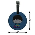 Superman Bizarro Cute Chibi Character Round Leather Luggage Card ...