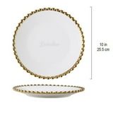 Dinner Plates Set, Modern Gold Accented 16 Piece Plate Set, Elegant ...