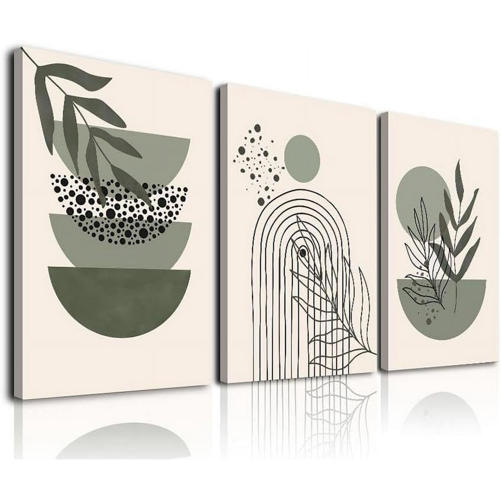 Click here for Rivakke Sage Green Boho Wall Art Abstract Framed G... prices